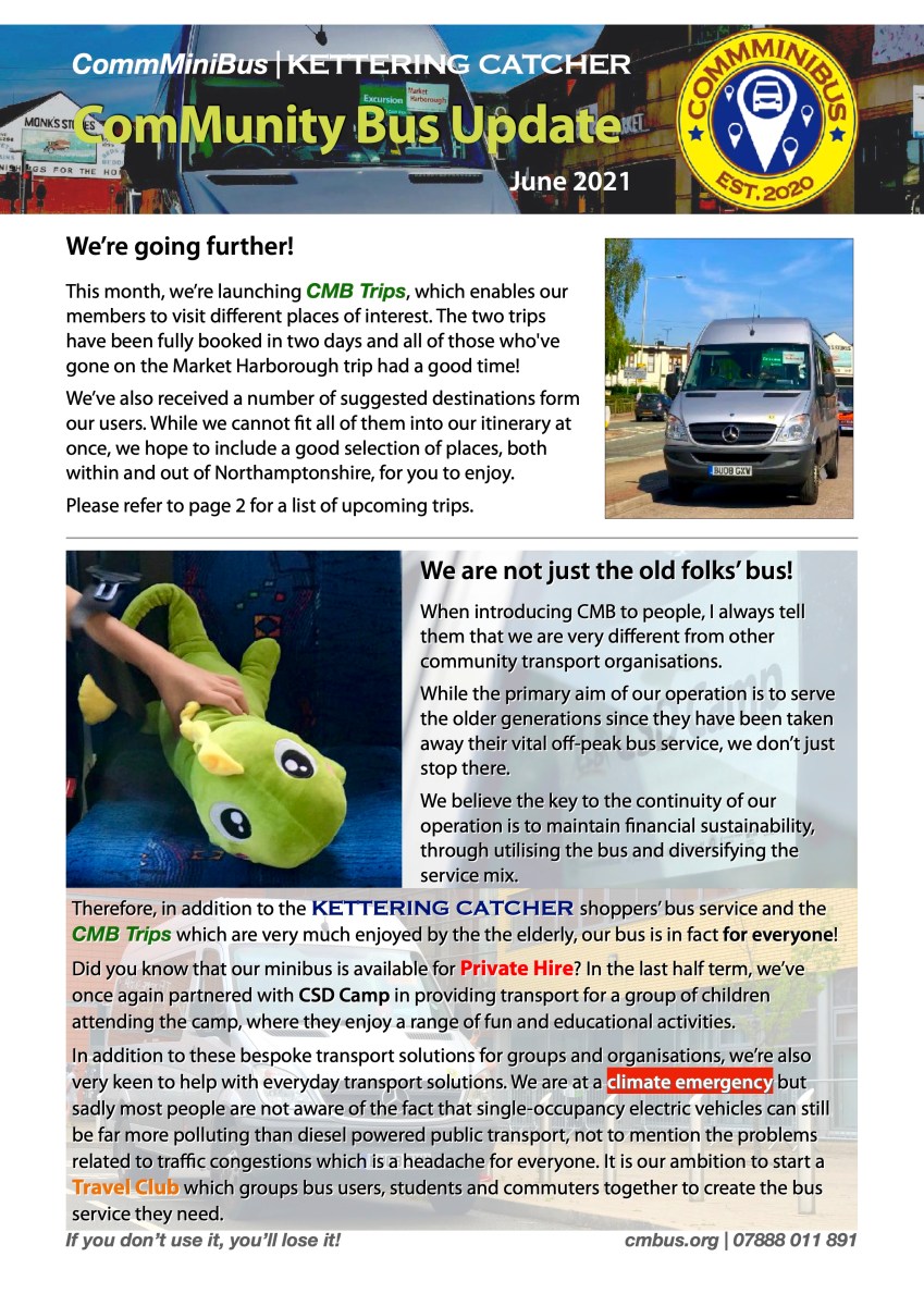 Newsletter (June 2021) – We’re going further! – CommMiniBus