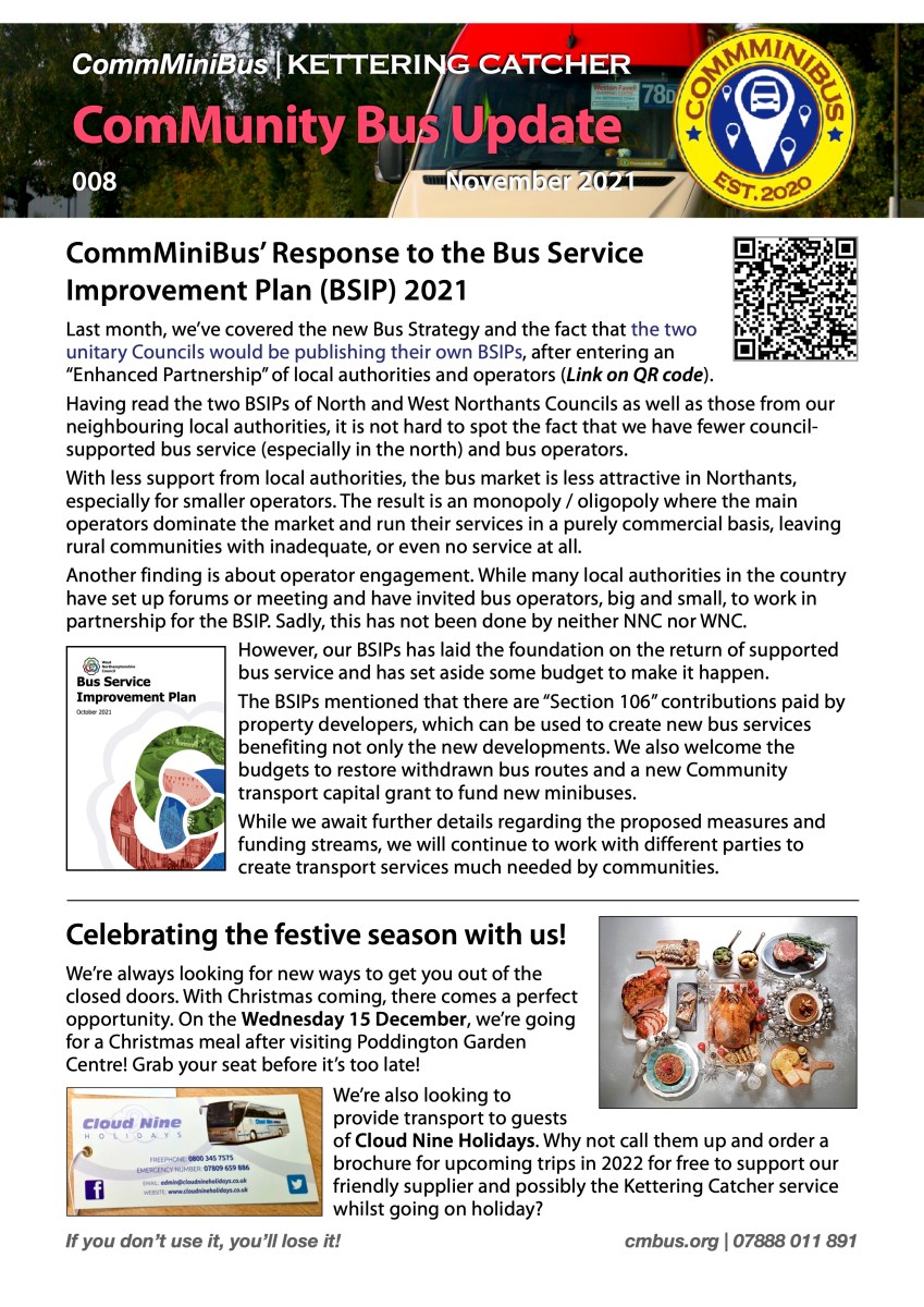 Newsletter (November 2021) – Our comment on the Bus Service Improvement ...