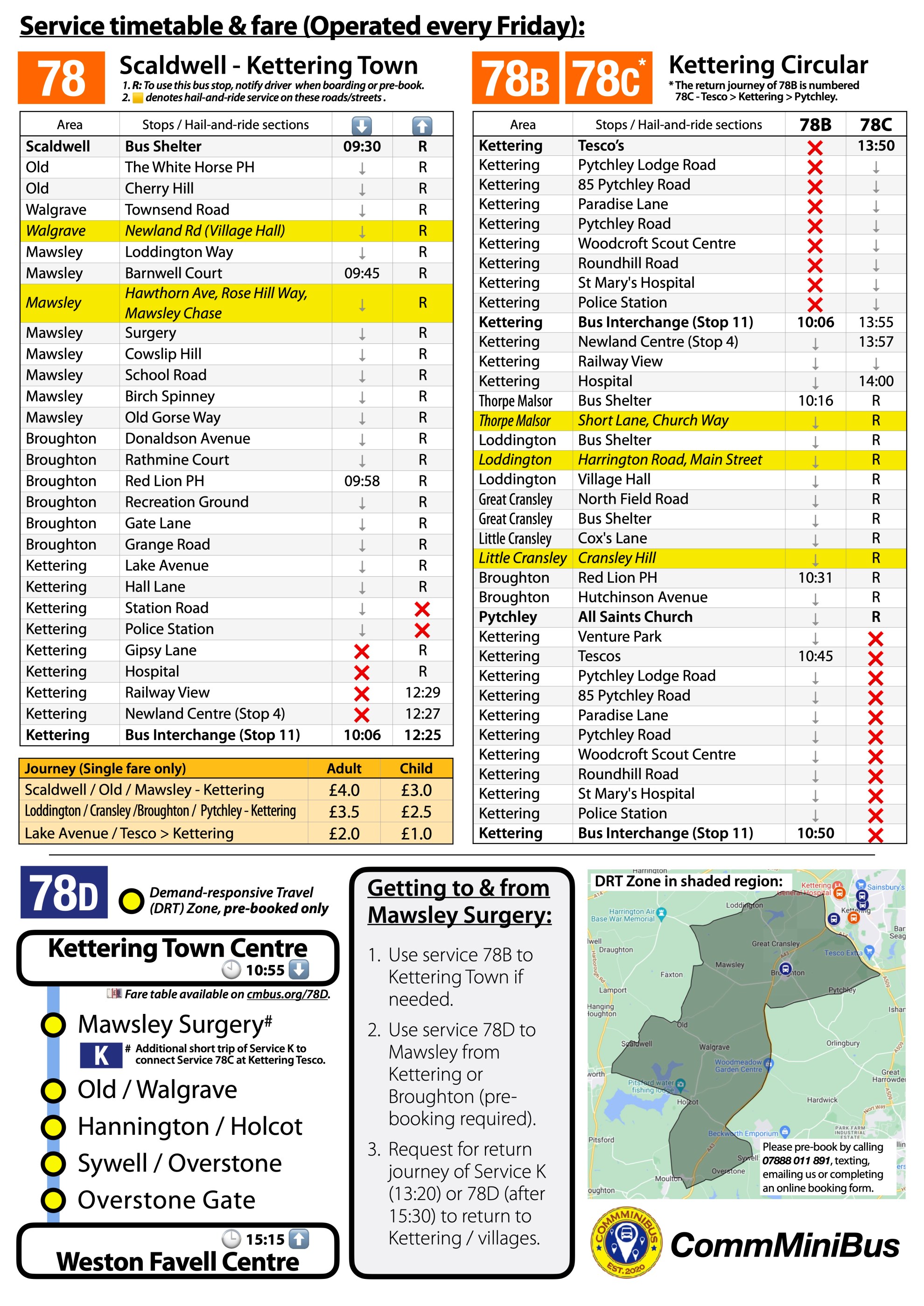 Kettering Catcher – shopper bus services – CommMiniBus