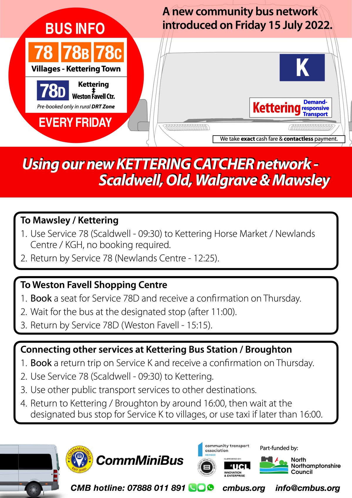 Kettering Catcher – shopper bus services – CommMiniBus