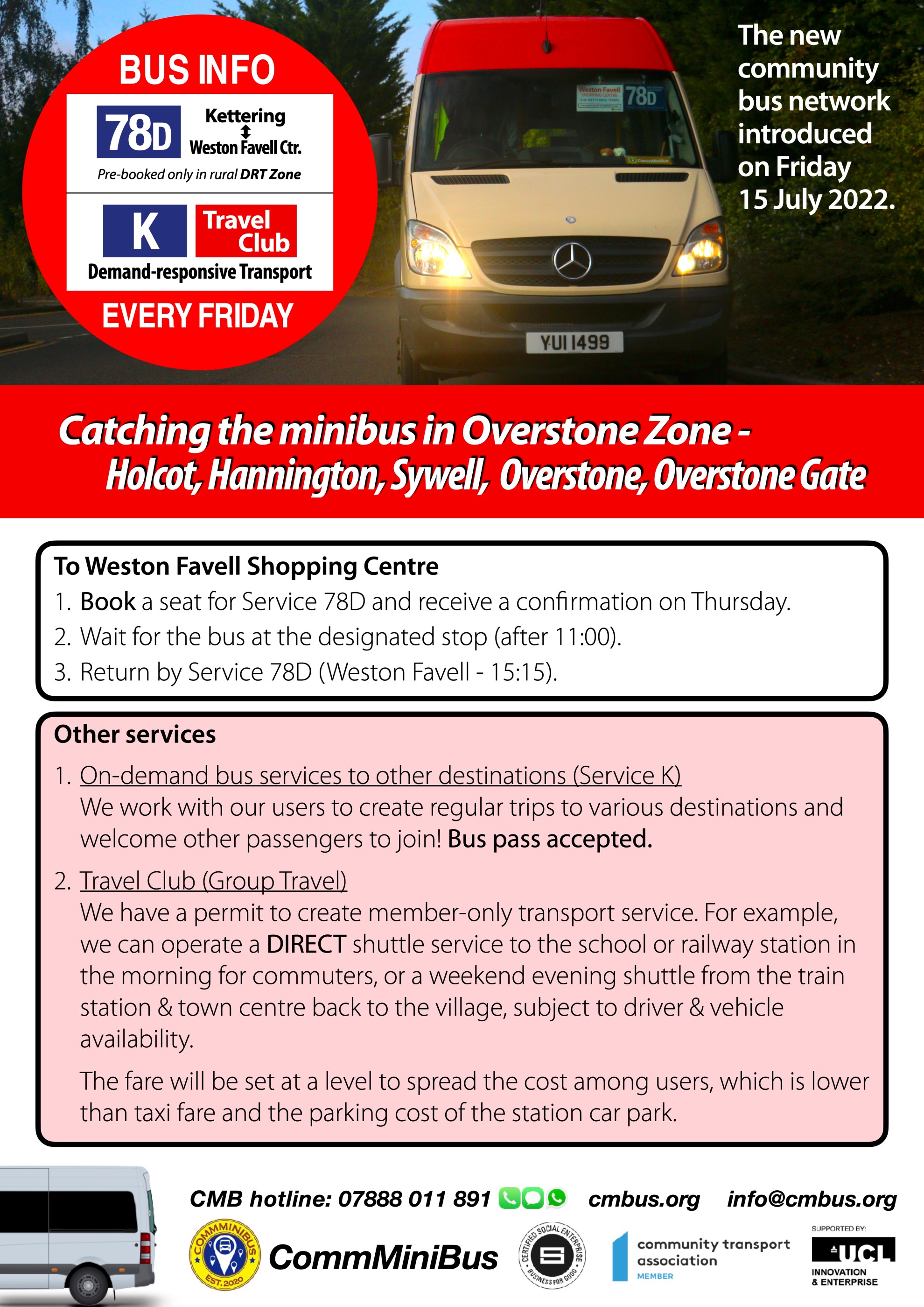 Kettering Catcher – shopper bus services – CommMiniBus